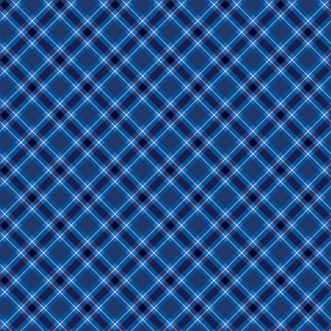 108 Inch Wide Back - 3 1/2 Yard Cut - Navy Blue Plaid - From Benartex ...
