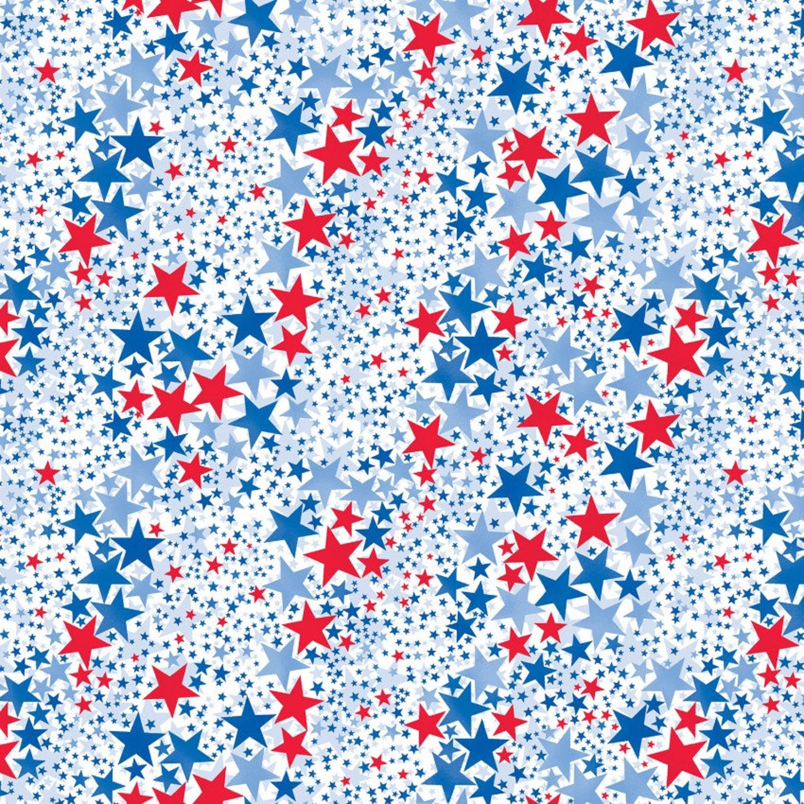 108 Inch Wide Back 2 3/4 Yard Cut Starlight Red White and Blue on White ...