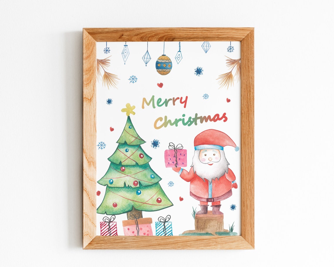 Merry Christmas Watercolor Clipart Winter Holidays Watercolor - Etsy