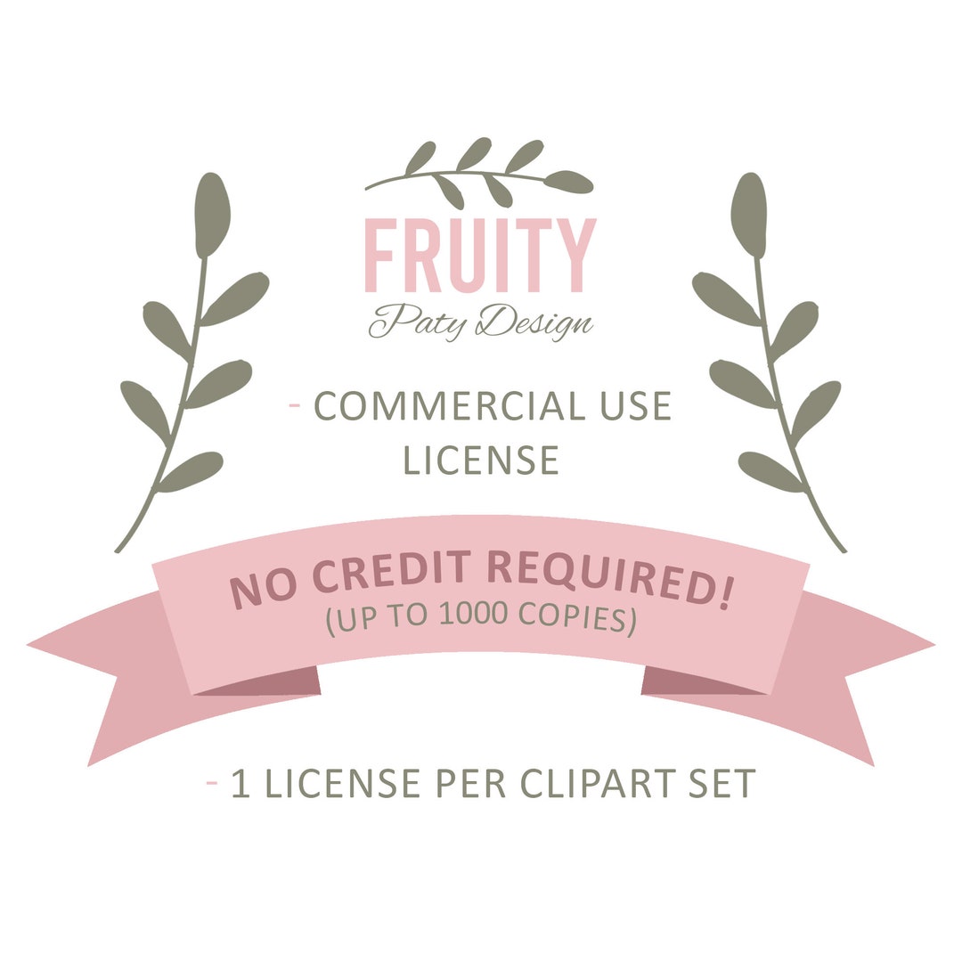 3 Commercial License for 3 Clipart Set Large Production up to 1000 ...