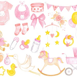 Baby Girl Watercolor Clipart, Watercolor Boho Baby, Newborn Clipart Set ...