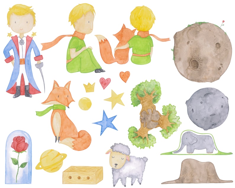 The Little Prince Watercolor Clipart, PNG & JPG Digital Download - Etsy