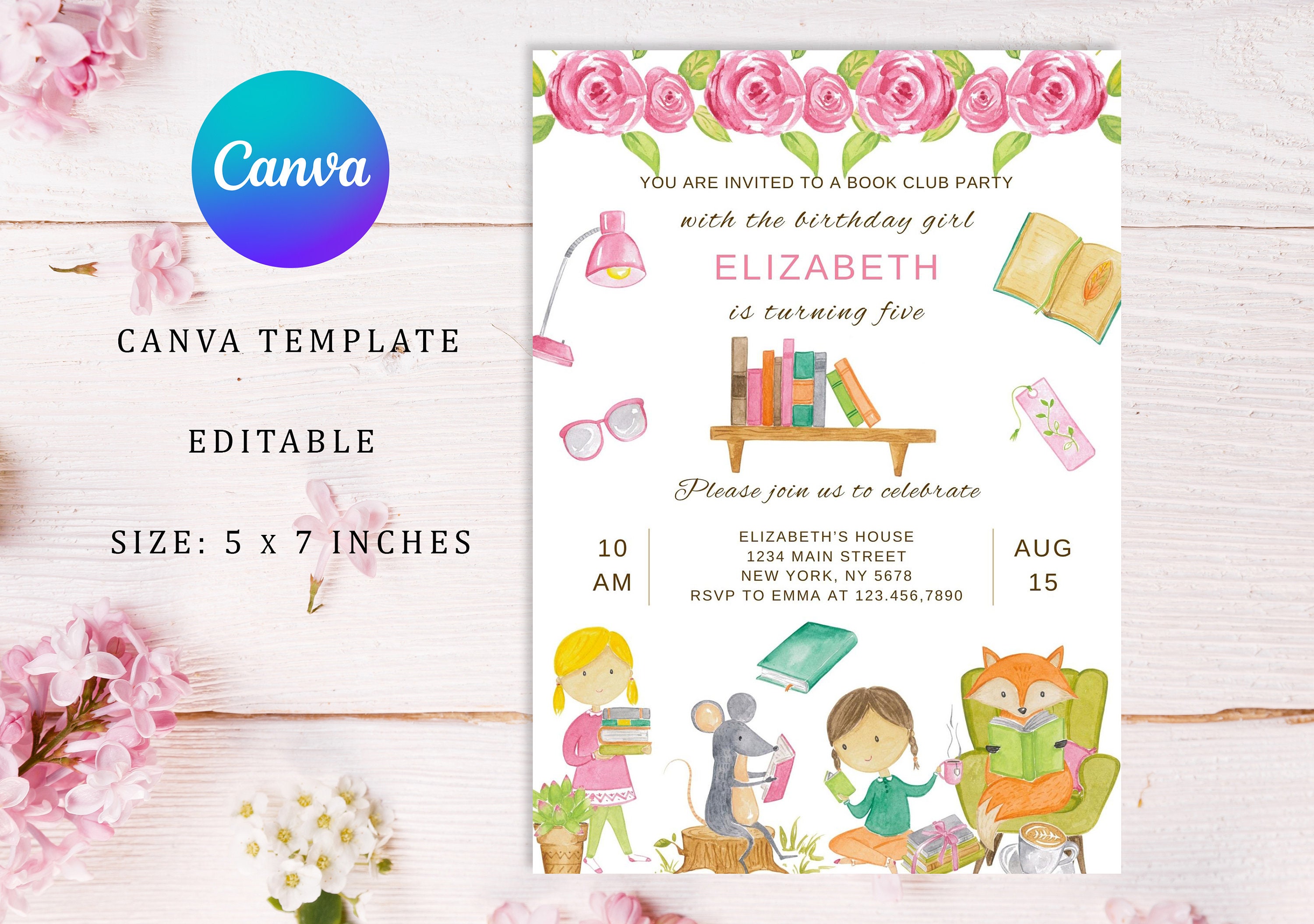 Book Day Party Invitation Book Club Party Invitation Reading - Etsy