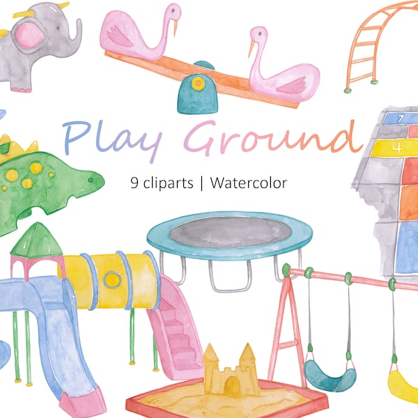 Playground Clipart Watercolor - Etsy