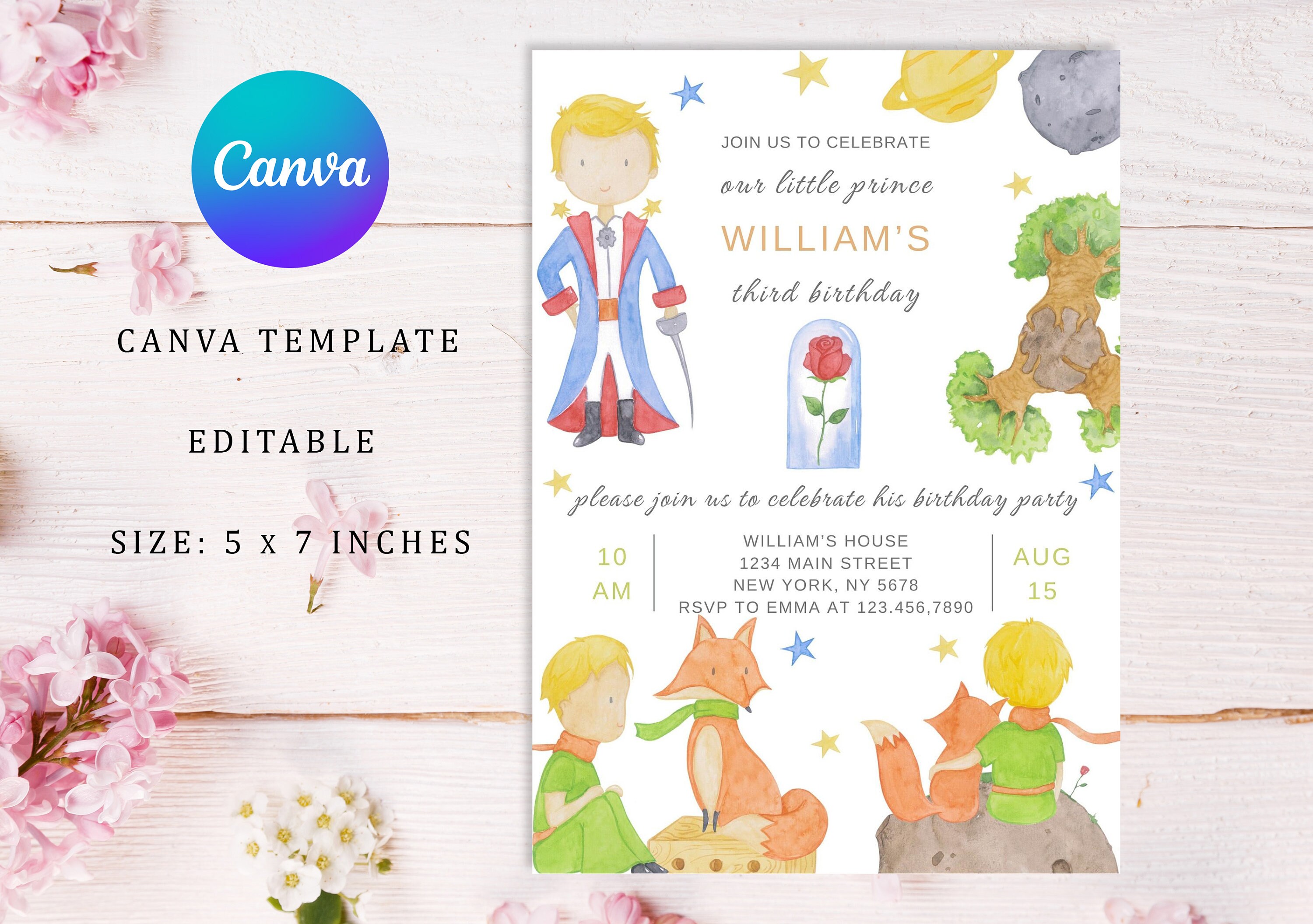 Little Prince Birthday Invitation, Little Prince Celebration Invite ...