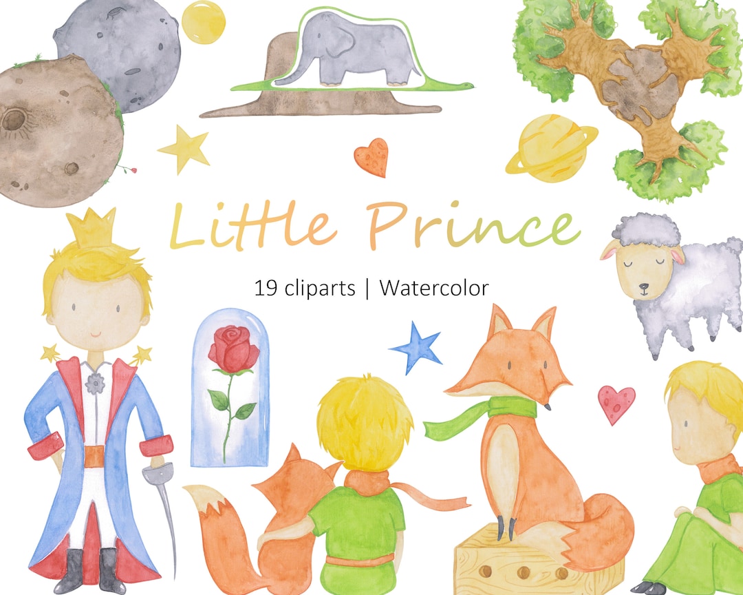 The Little Prince Watercolor Clipart, PNG & JPG Digital Download - Etsy