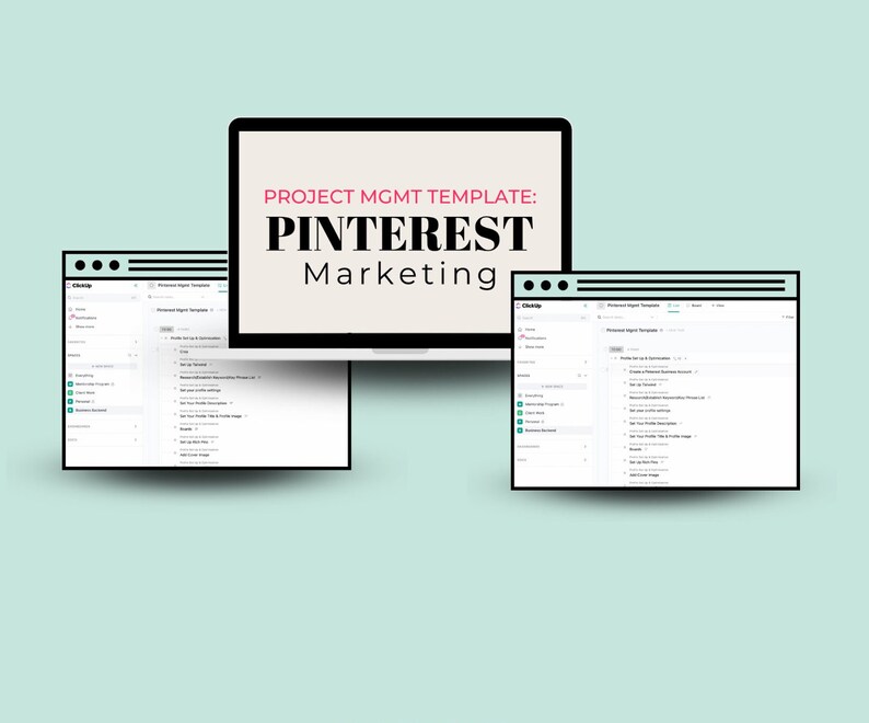 Project Management Template: Pinterest Marketing Pinterest - Etsy