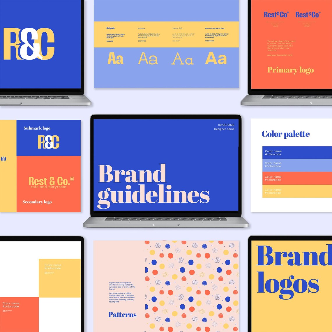 Brand Guidelines Template for Adobe Illustrator and Indesign | FULLY ...