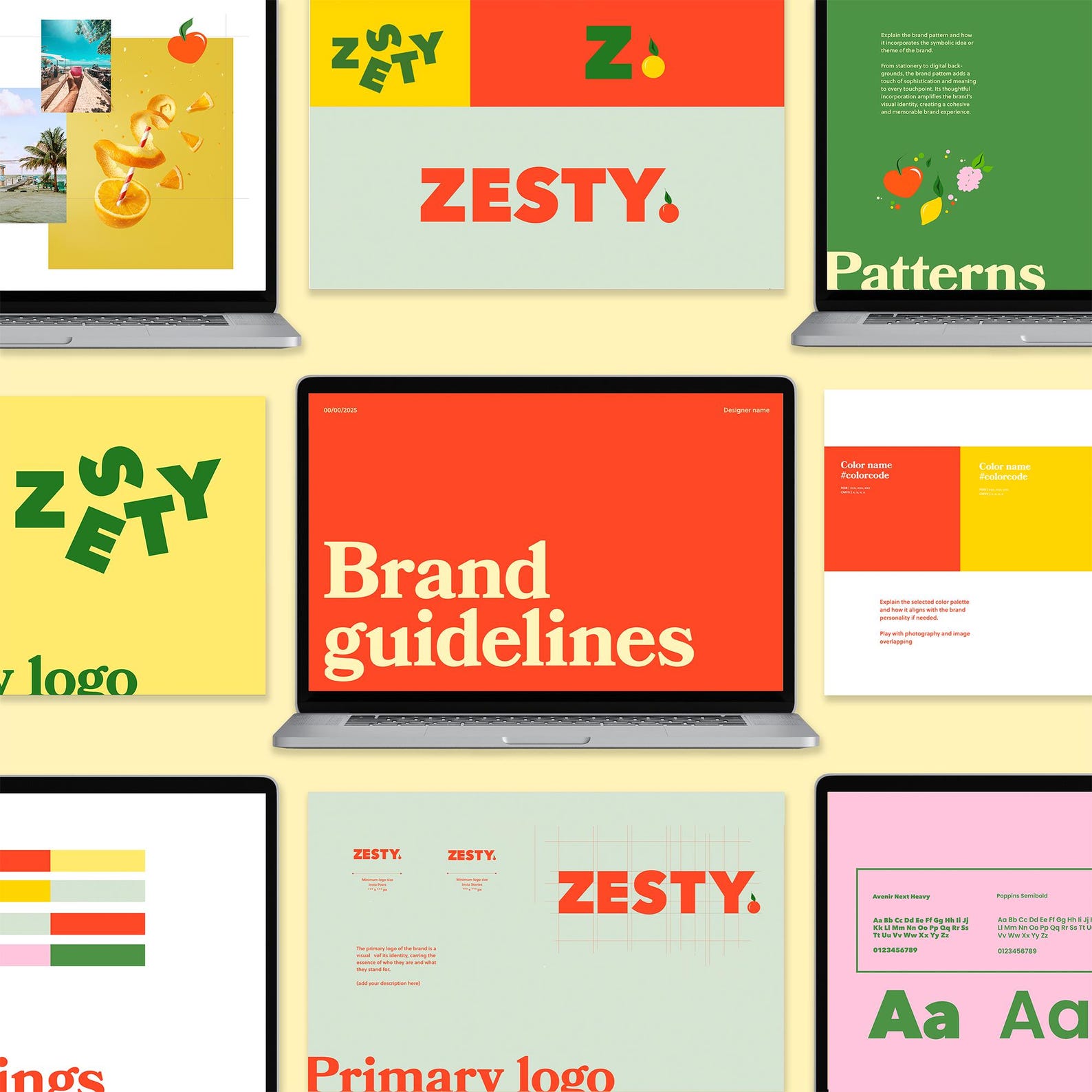 Brand Guidelines Template for Adobe Illustrator and Indesign | FULLY ...