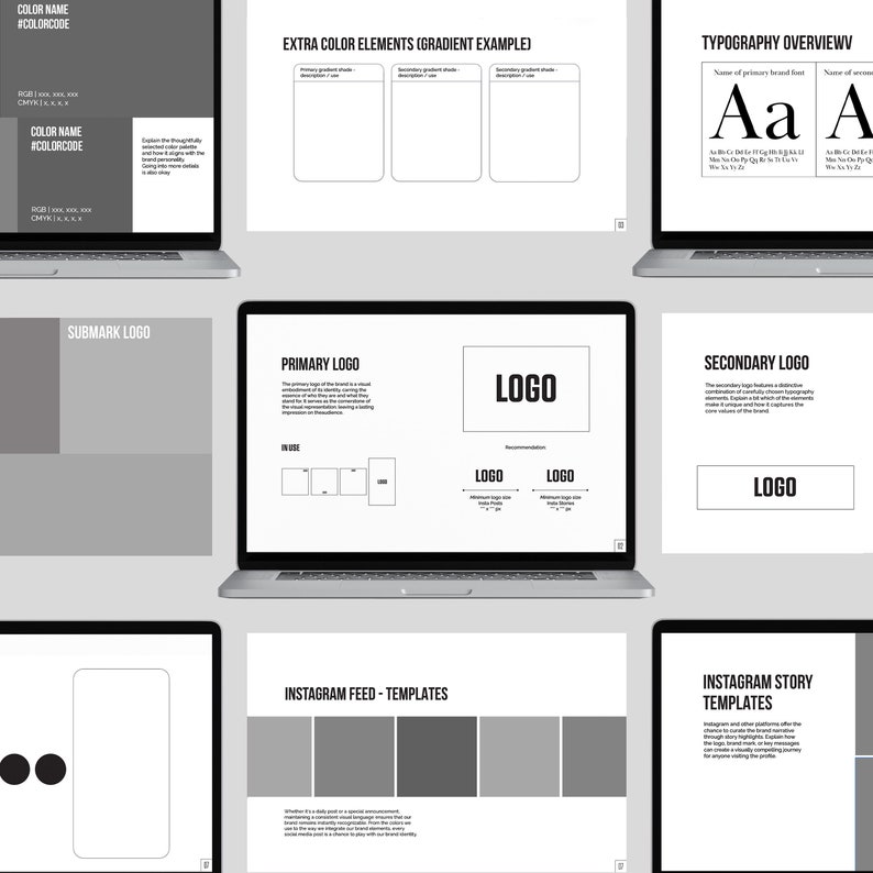 Brand Guide Template for Adobe Illustrator and Indesign | Fully ...