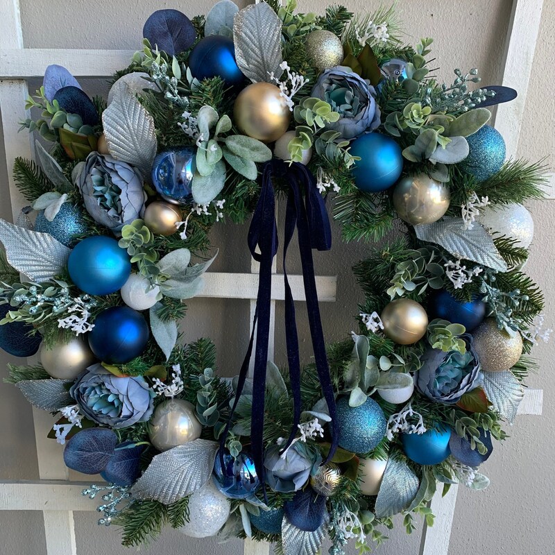 Blue Wreath - Etsy