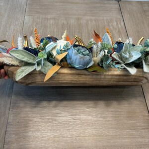 Blue Fall Centerpiece, Fall Pumpkin Table Arrangement, Autumn ...