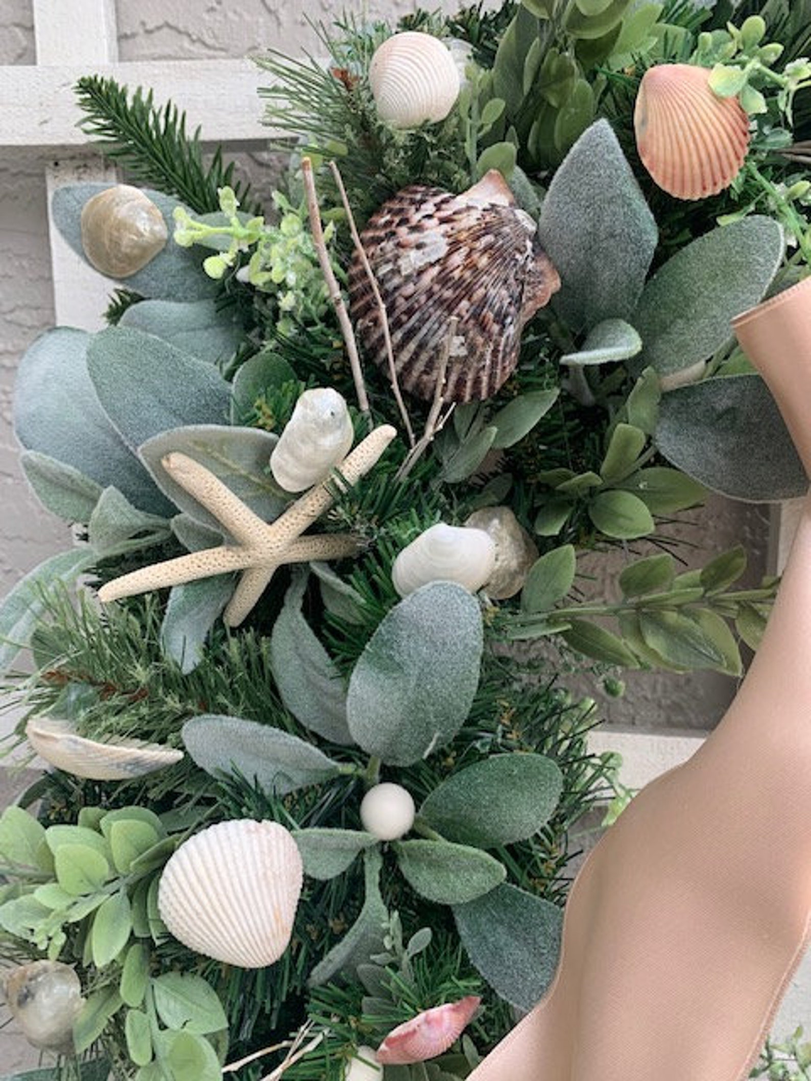 Coastal Wreath Wreath for Front Door Beach Decor Shell - Etsy