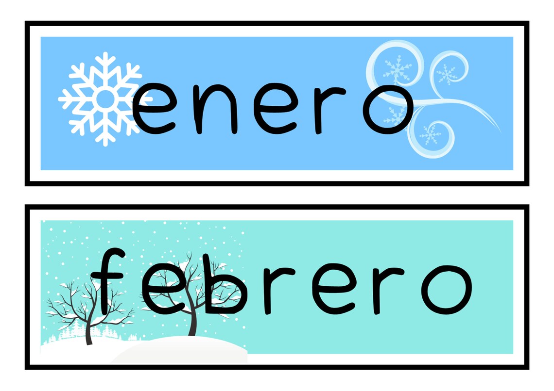 Spanish Class Display Resources Posters Days Months Numbers - Etsy