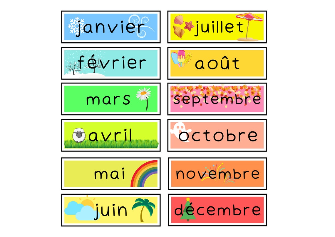 MFL French Classroom Resources Display Posters Days Months - Etsy UK
