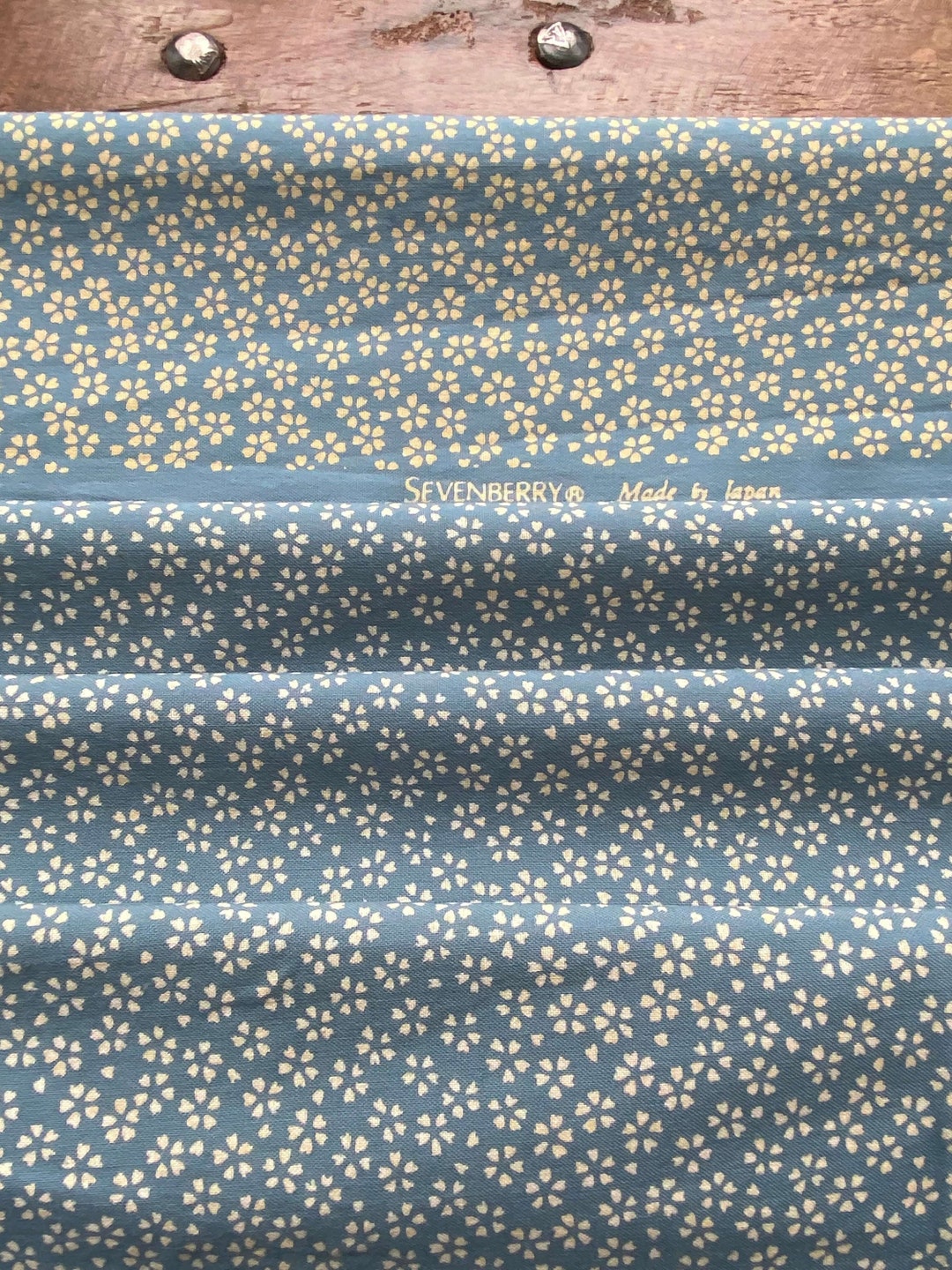 Cotton Fabric, Blue With Floral Design - Etsy