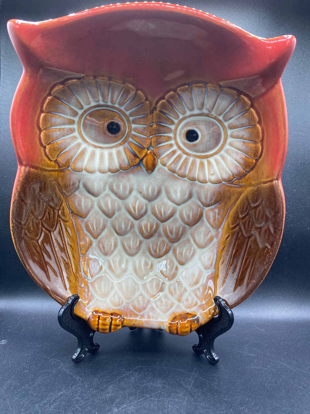 Art Pottery Owl Bowl Centerpiece/serving/home Decour/fruit Bowl Great ...