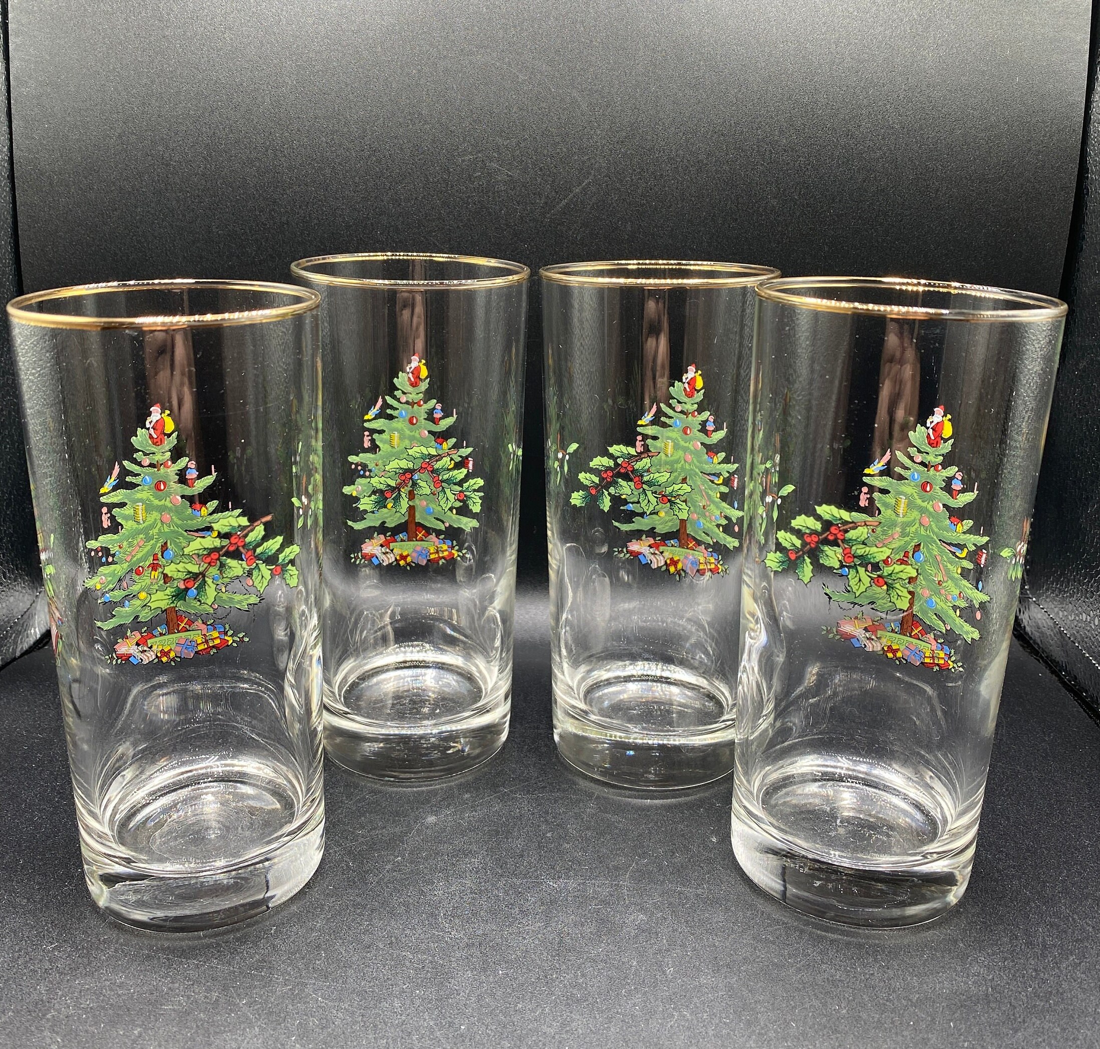 Spode Christmas Tree Highball Glasses Set of 4 With Gold Rim - Etsy