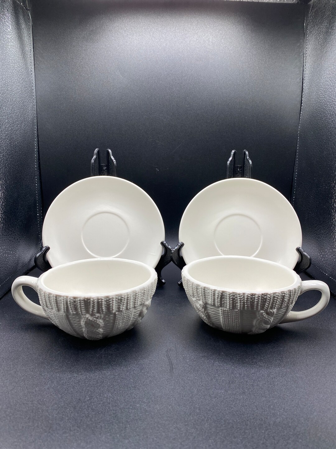 Hallmark Set of 2 Hot Chocolate/coffee Mug With Saucer Unique Pattern ...