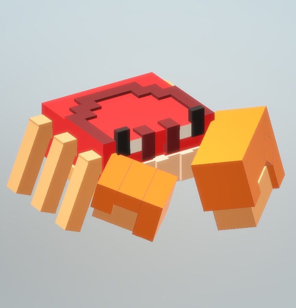Minecraft Mob Vote 2023 3d Print Crab Etsy