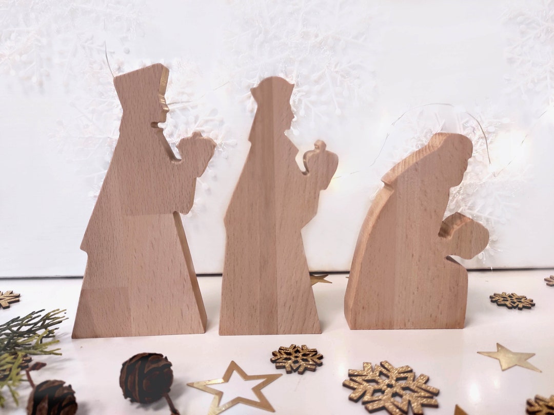 Nativity Scene, Three Kings, Wooden Nativity Scene, Nativity Figures ...