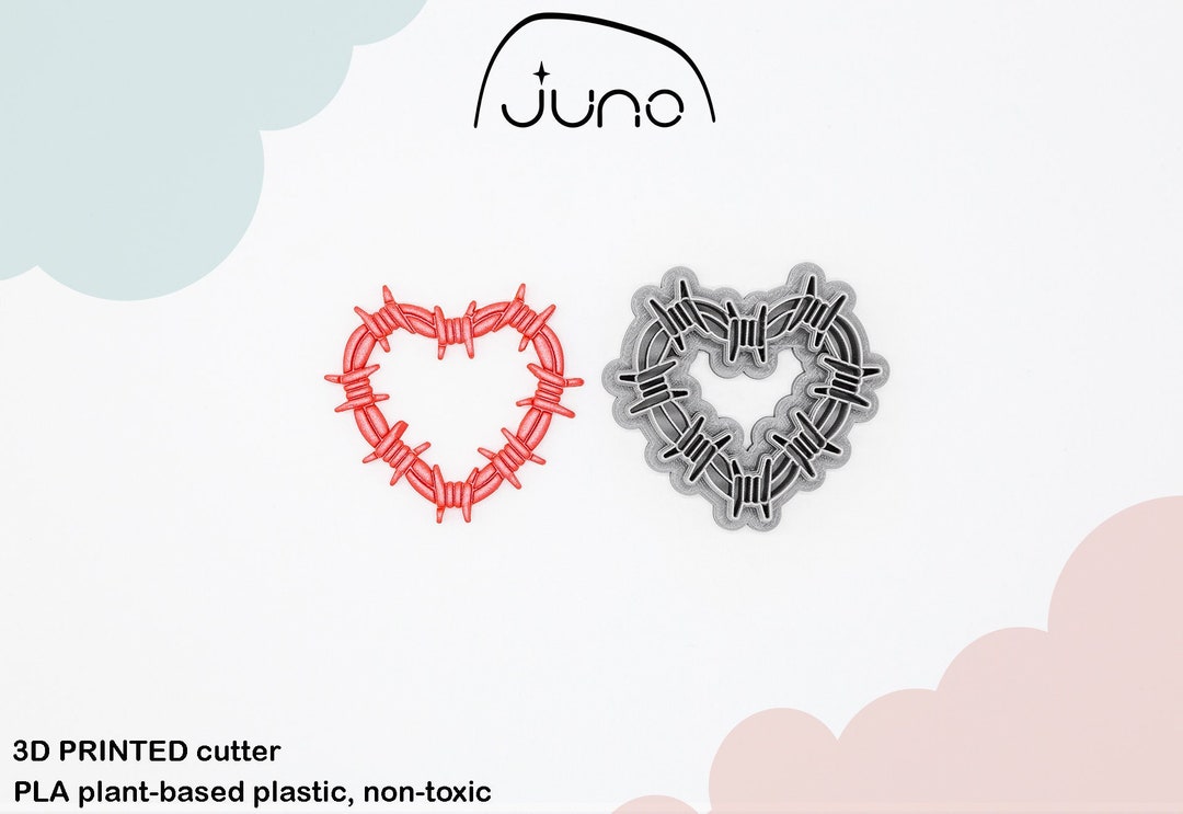 Barbed Wire Heart Cookie Cutter: Tattoo Style, 3D Printed - Etsy