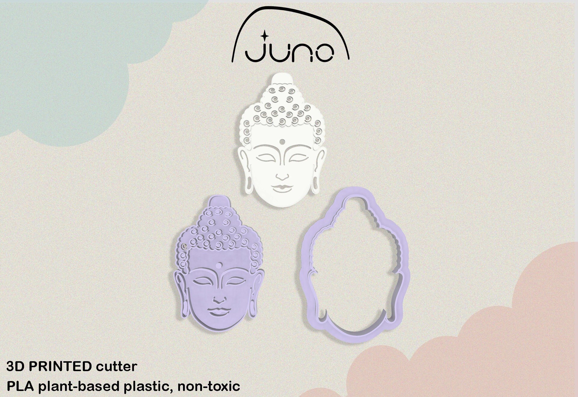Buddha Cutter & Marker Set Printed Clay Polymer Clay Cookie - Etsy