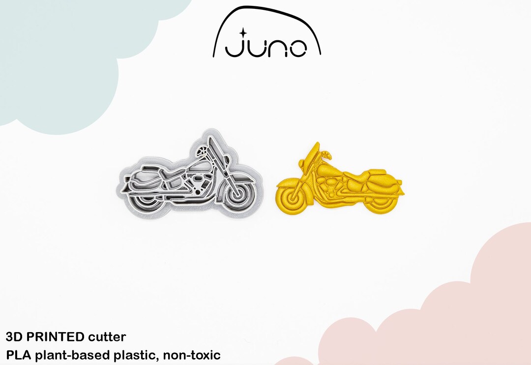 Vintage Motorcycle Motorbike Printed Clay, Polymer Clay, Cookie Cutter ...
