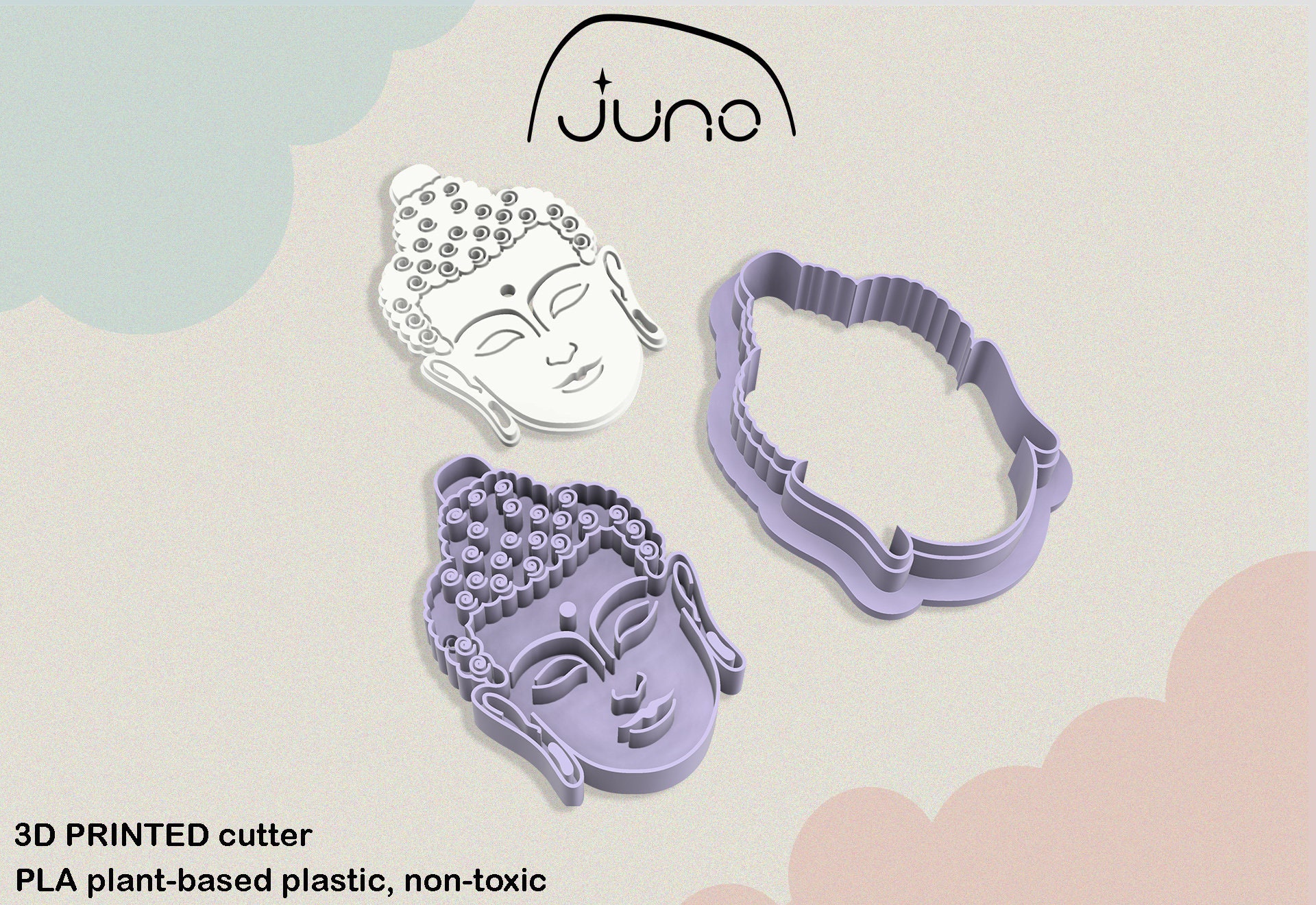 Buddha Cutter & Marker Set Printed Clay Polymer Clay Cookie - Etsy