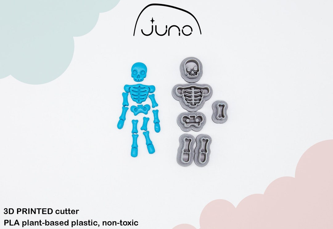 Skeleton Set Printed Clay, Polymer Clay, Cookie Cutter - Etsy