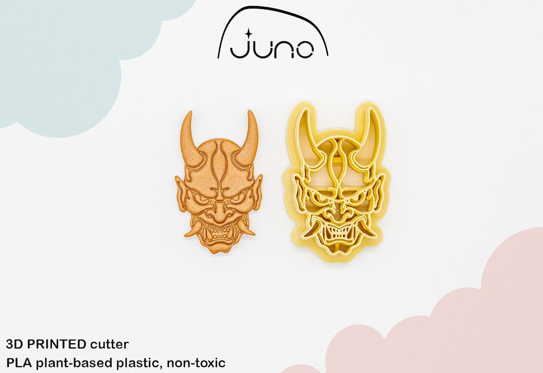 Oni Mask Mythology Printed Clay, Polymer Clay, Cookie Cutter - Etsy