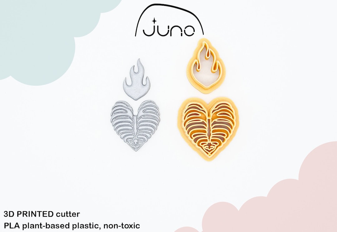 Cortadores de Argila em Forma de Coração e Chama: Conjunto de Argila ...