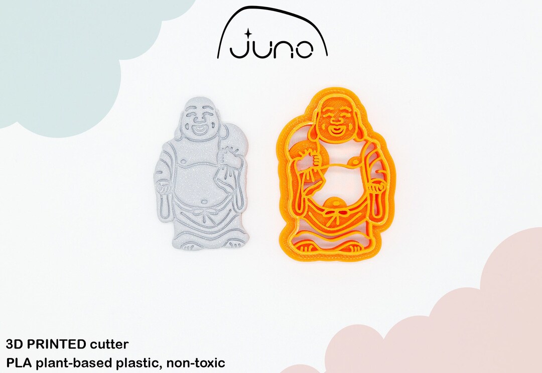 Standing Laughing Buddha, Smiling Buddha, Lucky Buddha Printed Clay ...