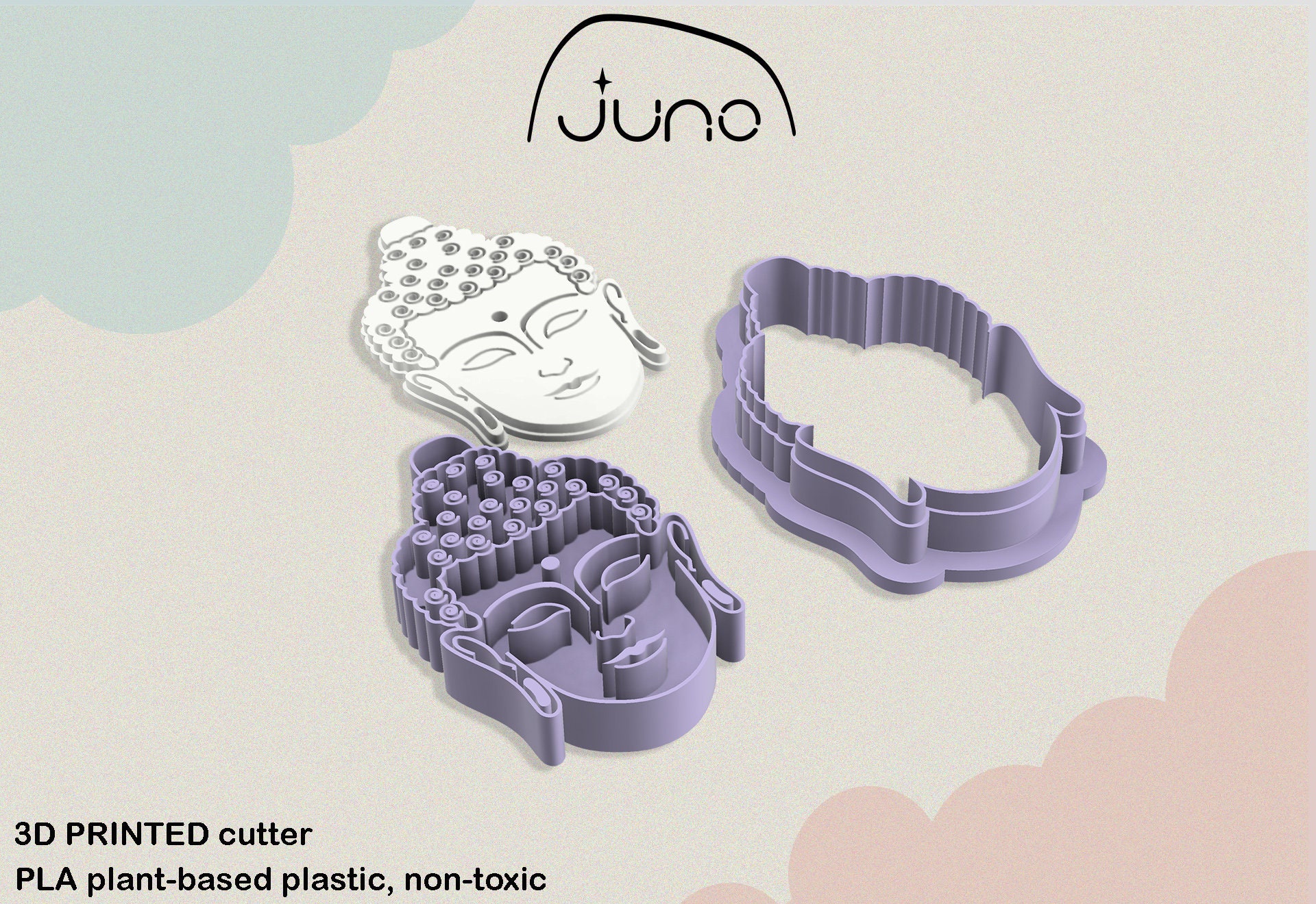 Buddha Cutter & Marker Set Printed Clay Polymer Clay Cookie - Etsy