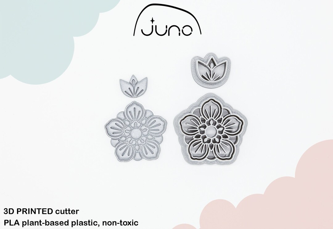 Tattoo Flower Cookie Cutter Set: 3D Printed Polymer Clay Cutter - Etsy