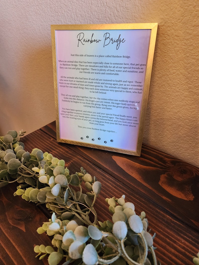 Rainbow Bridge - Dog Passing Poem - Comfort Poem 8x10 PDF -> Instant ...