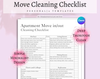 Move in Move Out Apartment Cleaning Checklist Template | Editable ...