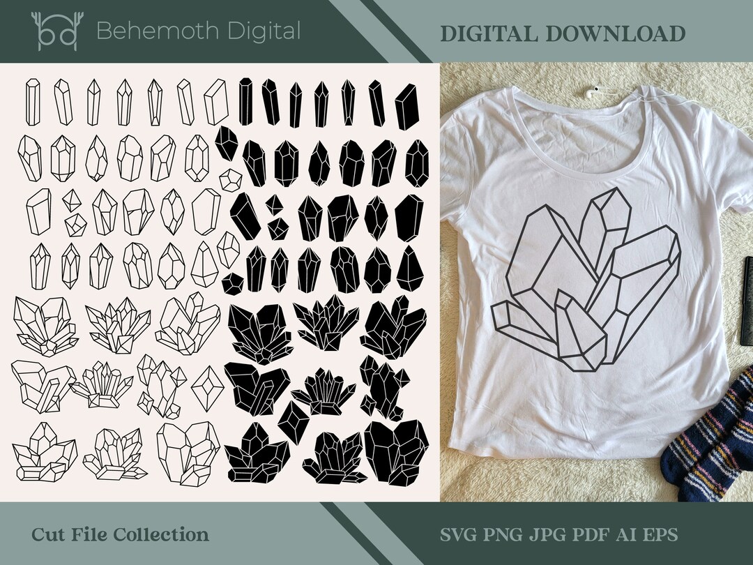 CRYSTAL SVG Cut File Collection. Crystal Clip Art for Cricut Crafts ...