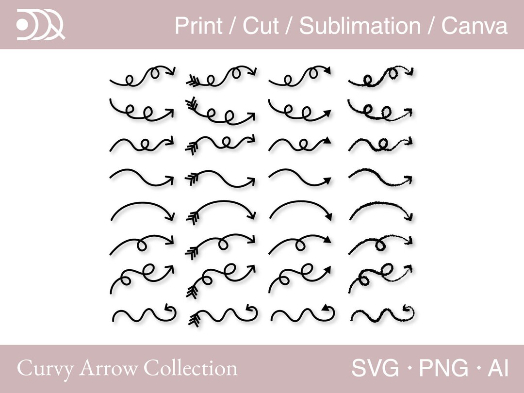 Curvy Arrow Svg, Arrow Collection Svg, Swirly Arrows Png, Arrow Svg ...
