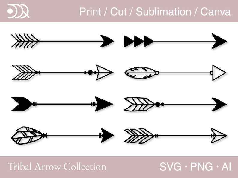Tribal Arrows Svg, Feather Arrow Svg, Archery Arrow Svg, Arrow Png ...