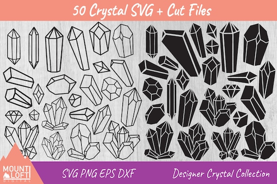 Crystal SVG Cut File Collection 50 Spiritual Crystal Designs - Etsy
