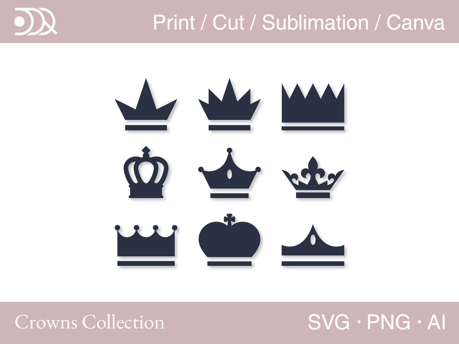 Crown Collection Svg, Royal Svg, Crown Svg, King Svg, Queen Svg, Crown ...