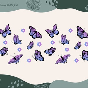 BUTTERFLY LOVER SVG Wrap for Libbey 16oz Glass Can Butterfly File Cup ...