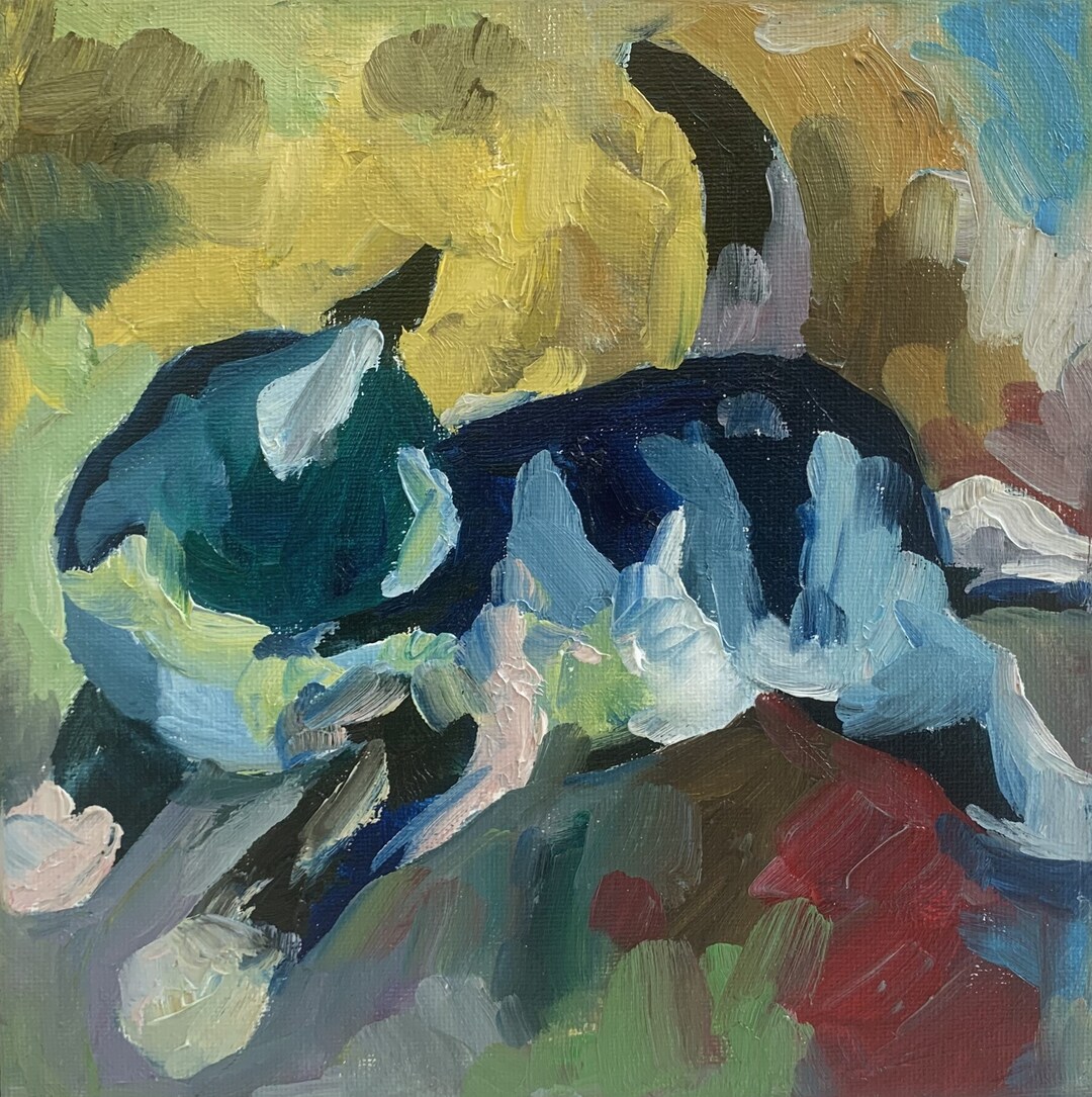Cat Painting Cat Abstract Painting Cat Oil Painting Cat Wall Painting ...
