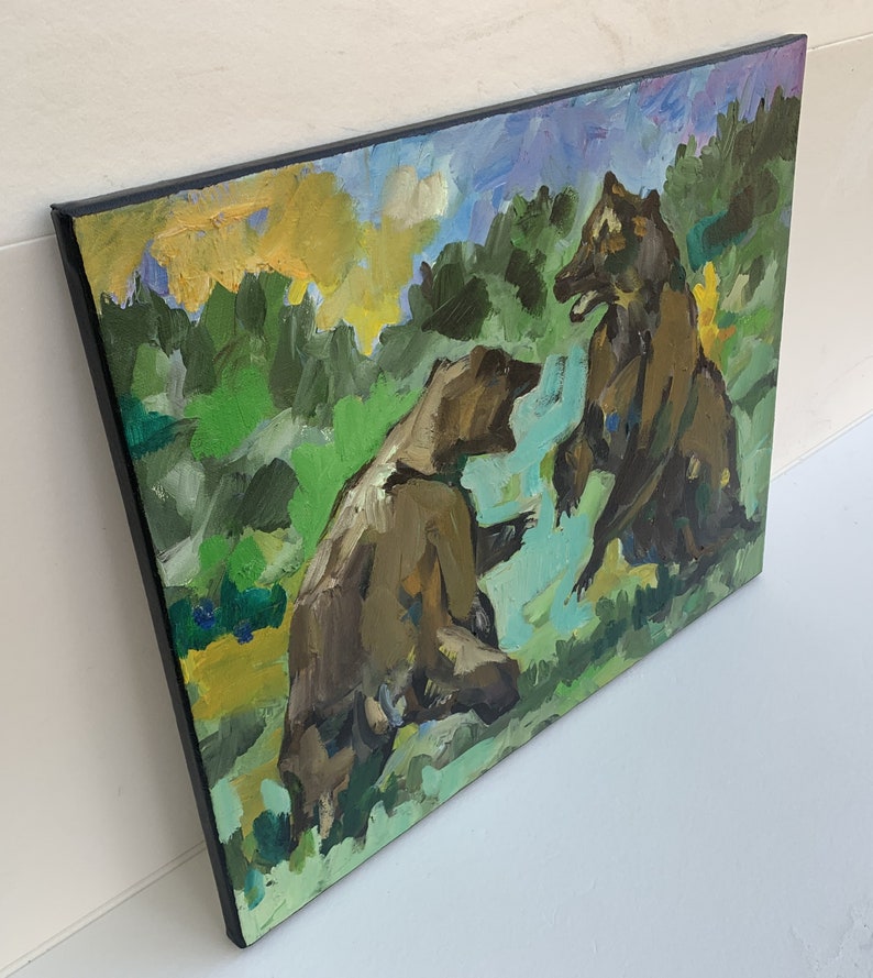 Bear Painting Bear Abstract Painting Bear Oil Painting Bear Wall ...