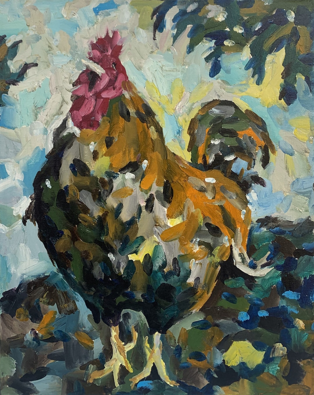 Chicken Painting Chicken Abstract Painting Chicken Oil Painting Chicken ...
