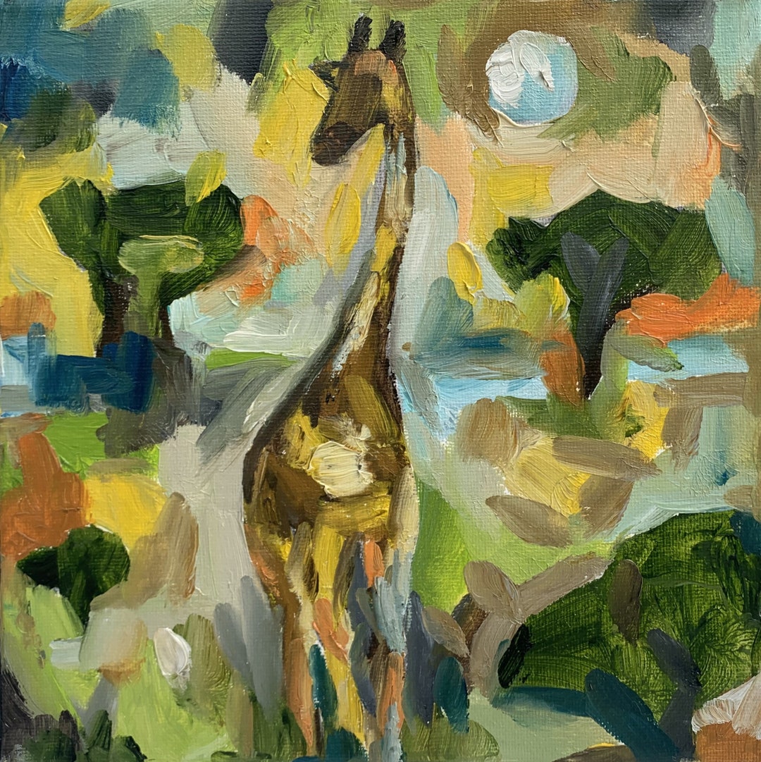 Giraffe Painting Giraffe Abstract Painting Giraffe Oil Painting Giraffe ...