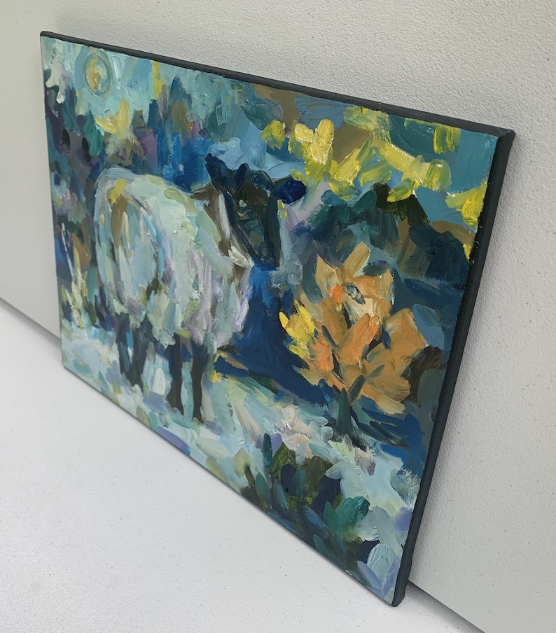 Sheep Painting Sheep Abstract Painting Sheep Oil Painting Sheep Wall ...