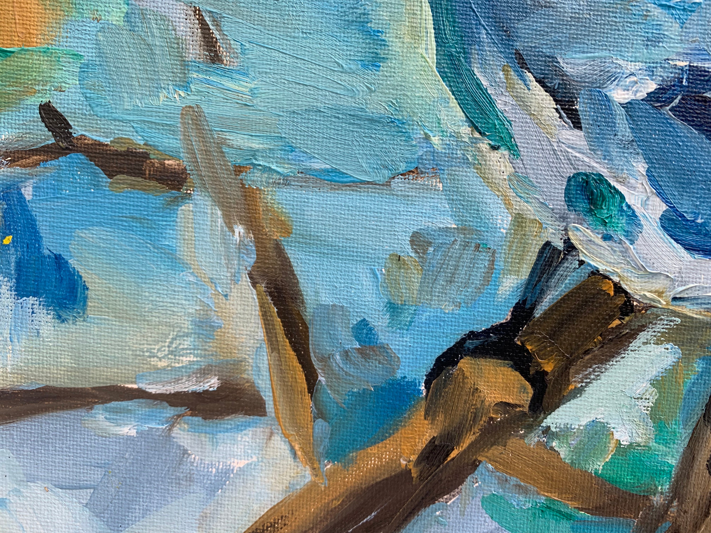 Blue Jay Painting Blue Jay Abstract Painting Blue Jay Oil Painting Blue ...