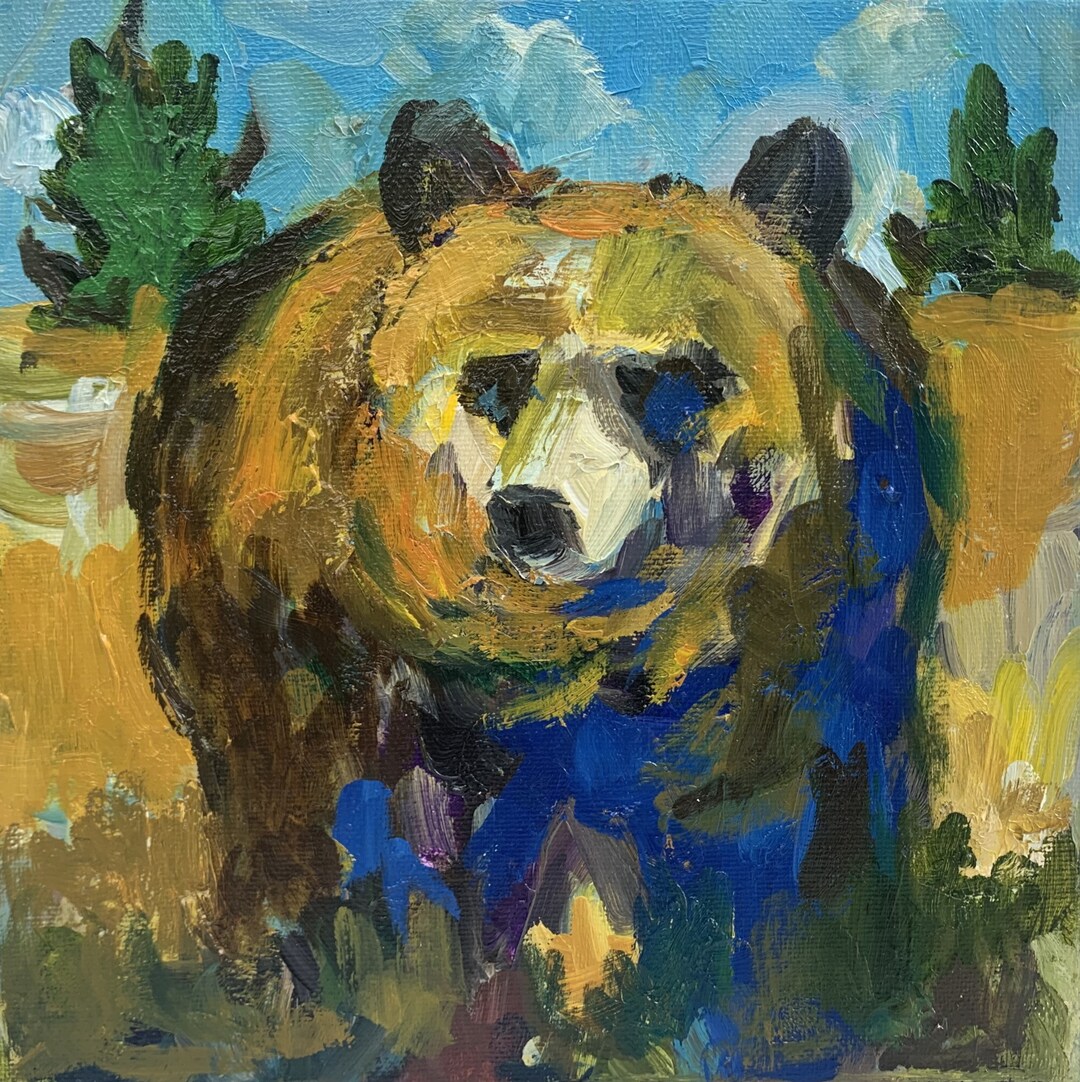 Bear Painting Bear Abstract Painting Bear Oil Painting Bear Wall ...